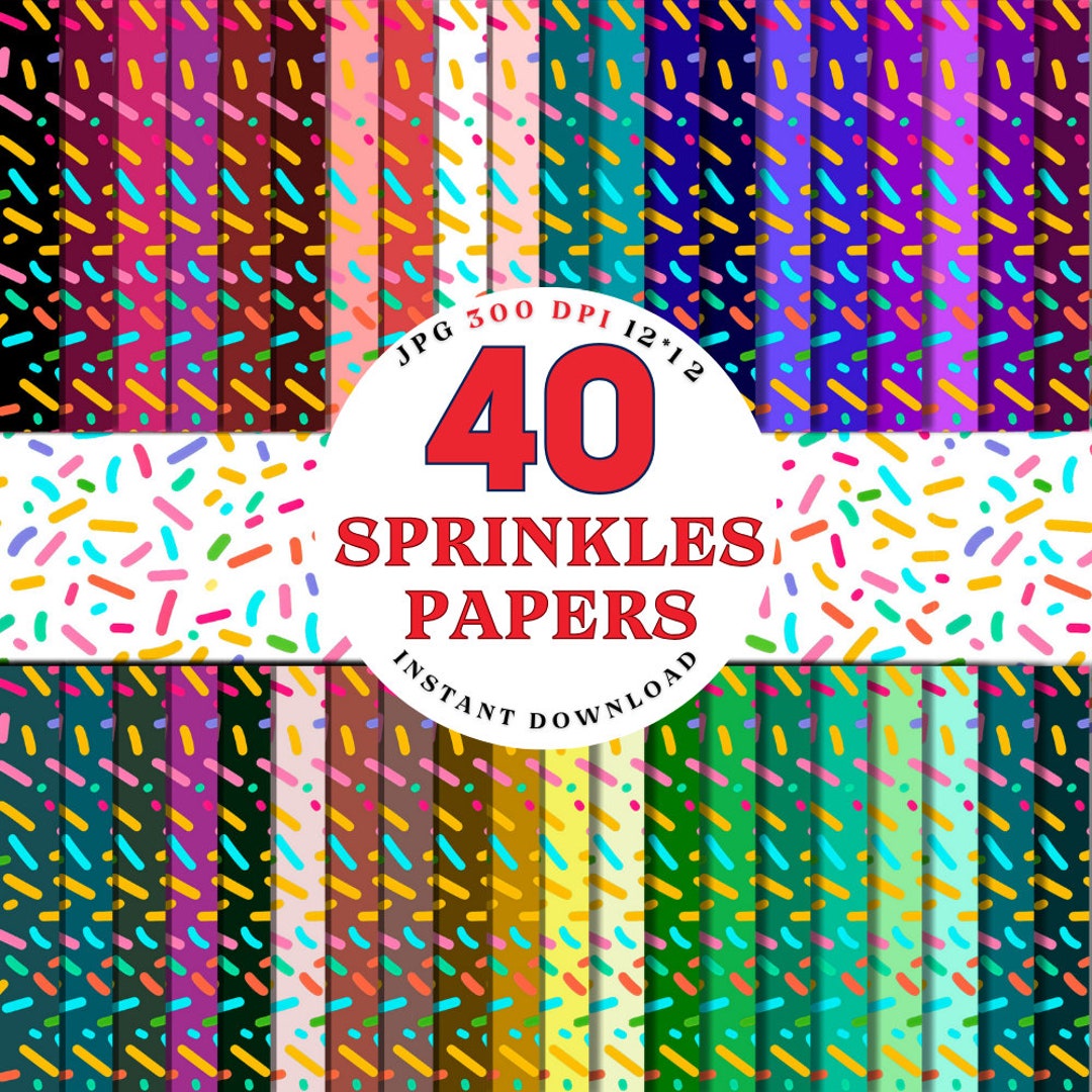 Sprinkles Digital Paper, Colorful Scrapbook Paper, Donut Sprinkles ...