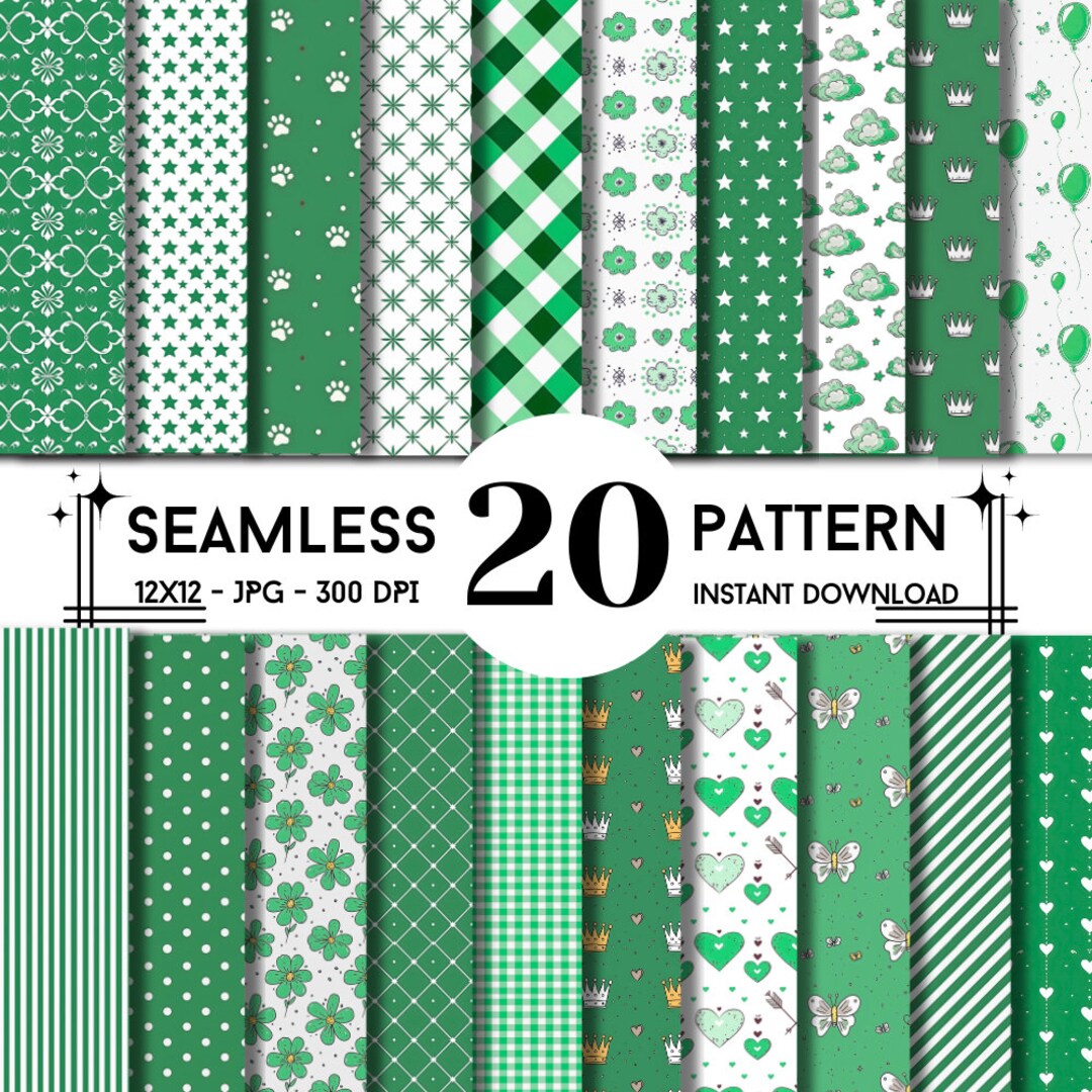 20 Digital Seamless Patterns Papers Pack, Digital Papers and Digital ...
