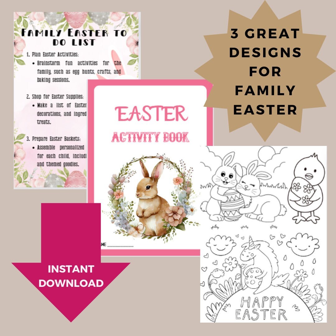 Easter Family Bundle Digital Download, Easter Activity Book, Easter ...
