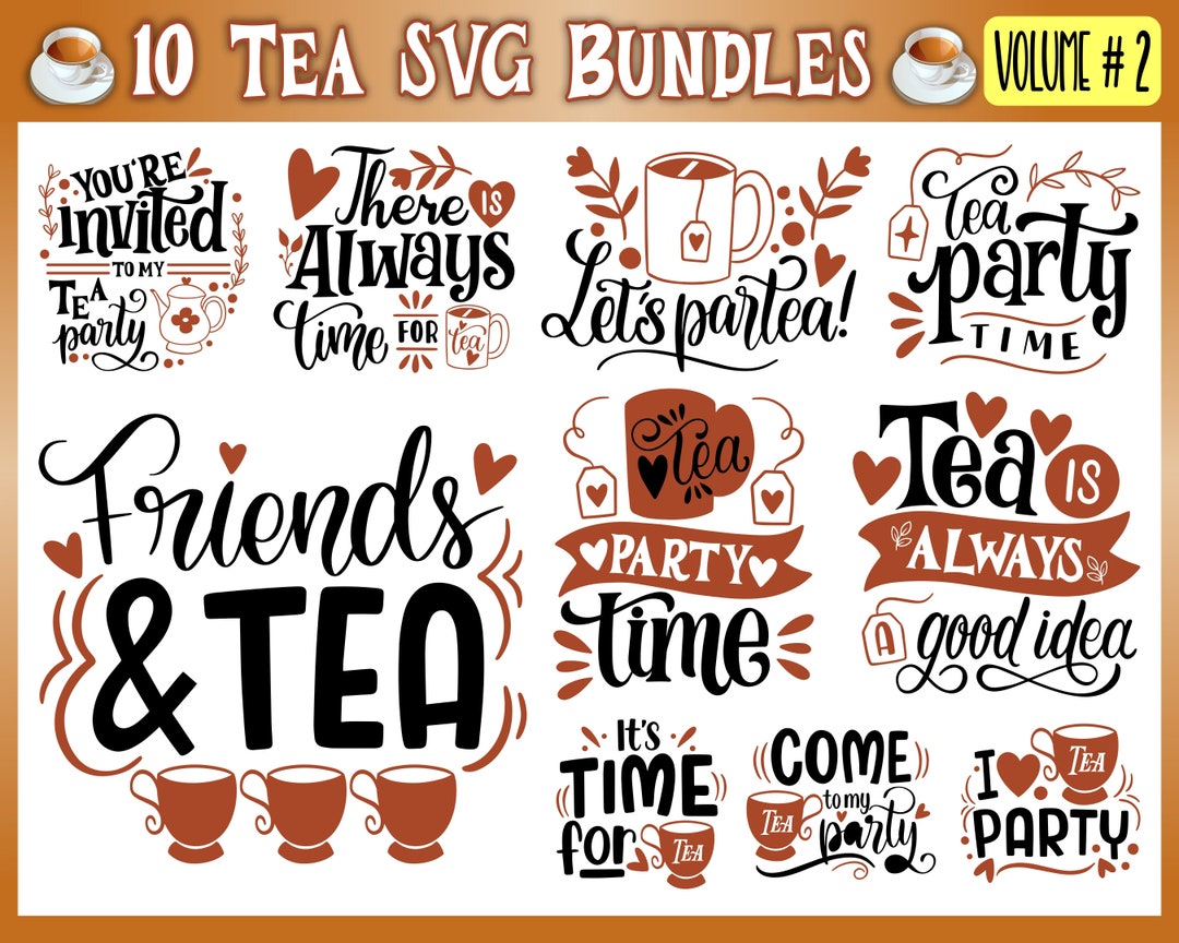 Tea Lover SVG Bundle SVG Cut Files Instant Download Printable Vector ...