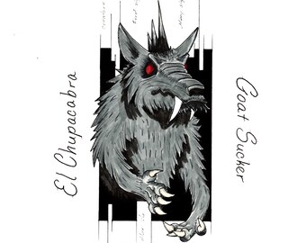 Chupacabra, Download, Downloadable Art, JPG, Print at Home Cryptid Poster - Etsy
