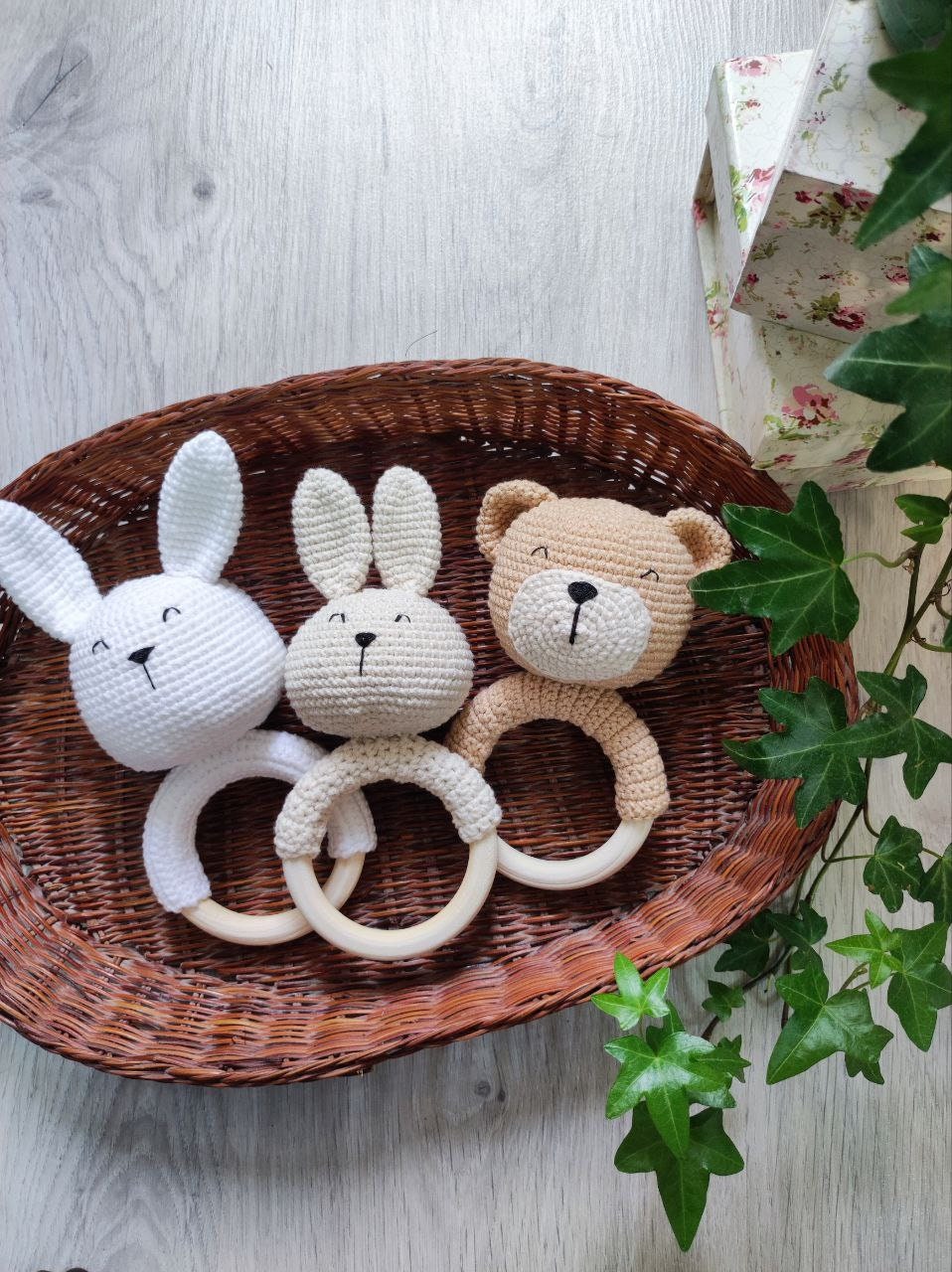 Personalized Wooden Rattle Animals, Engraved Gift, Wooden Toys, Baby ...