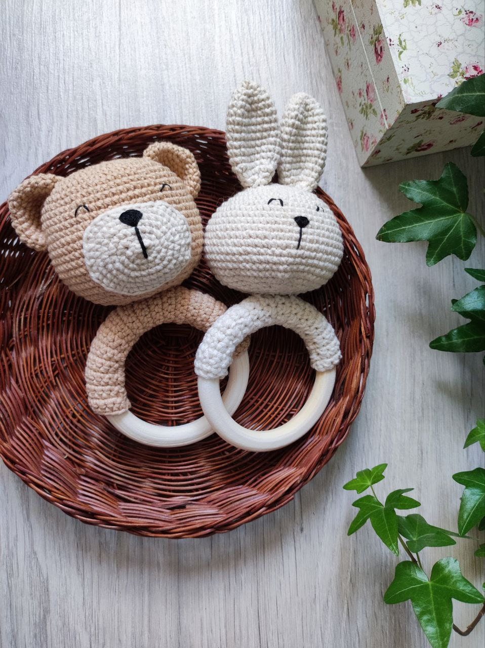 Personalized Wooden Rattle Animals, Engraved Gift, Wooden Toys, Baby ...