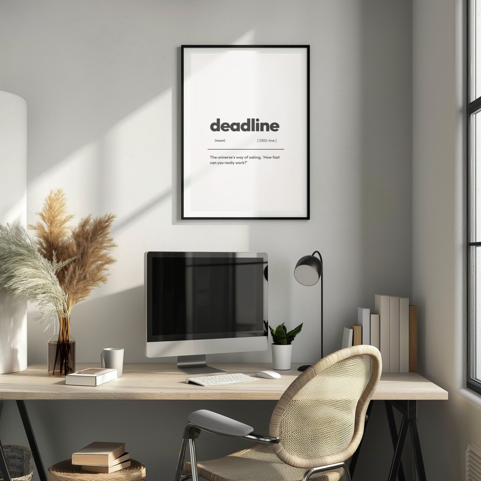 Deadline Definition Print | Wall Art | Home Office Humour | Minimalist ...