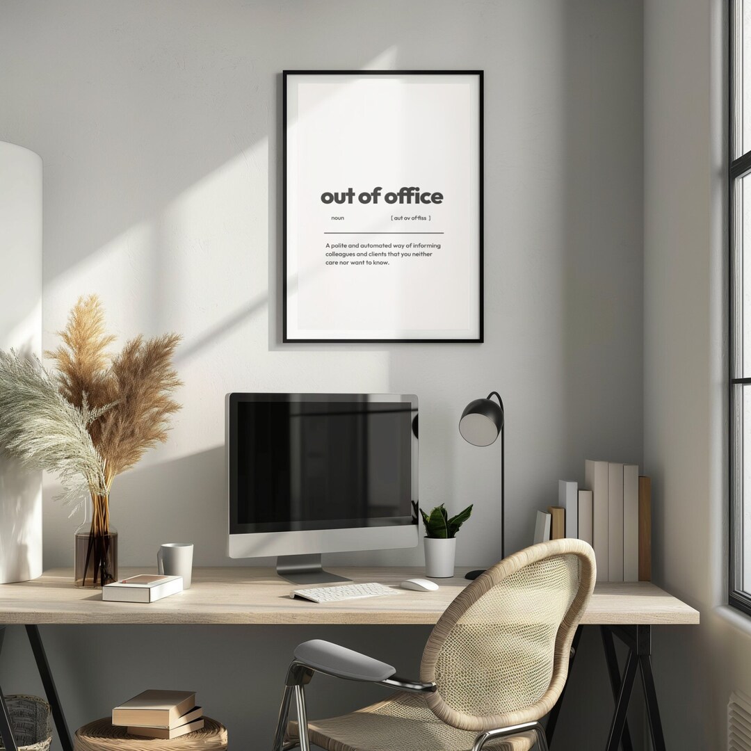 Out of Office Definition Print | Office Humour | Wall Art | Instant ...
