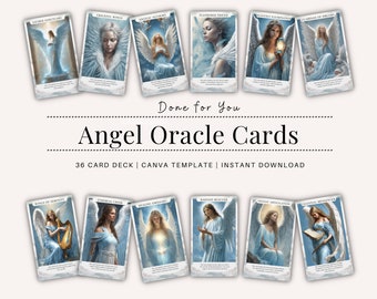 Princess Oracle Card Deck, Editable Canva Template, Printable Template ...