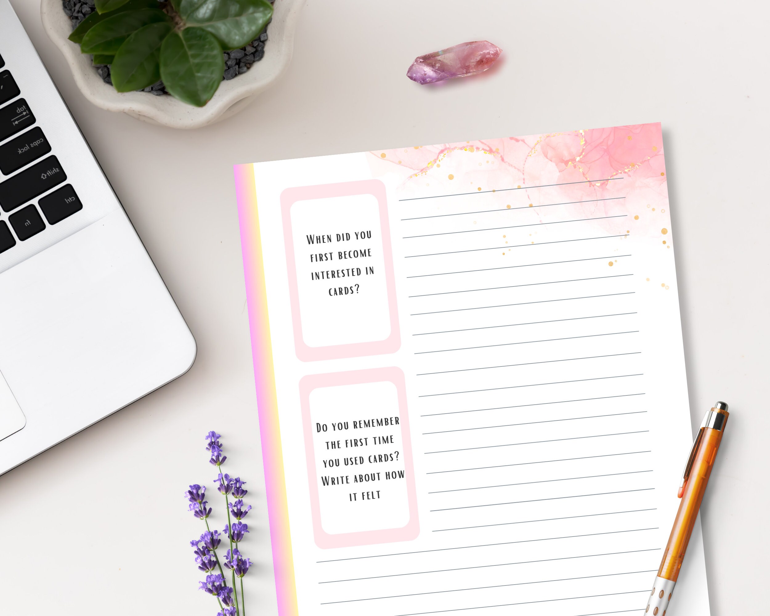 Oracle Card Journal, Digital Oracle Journal, Canva Template, Printable ...