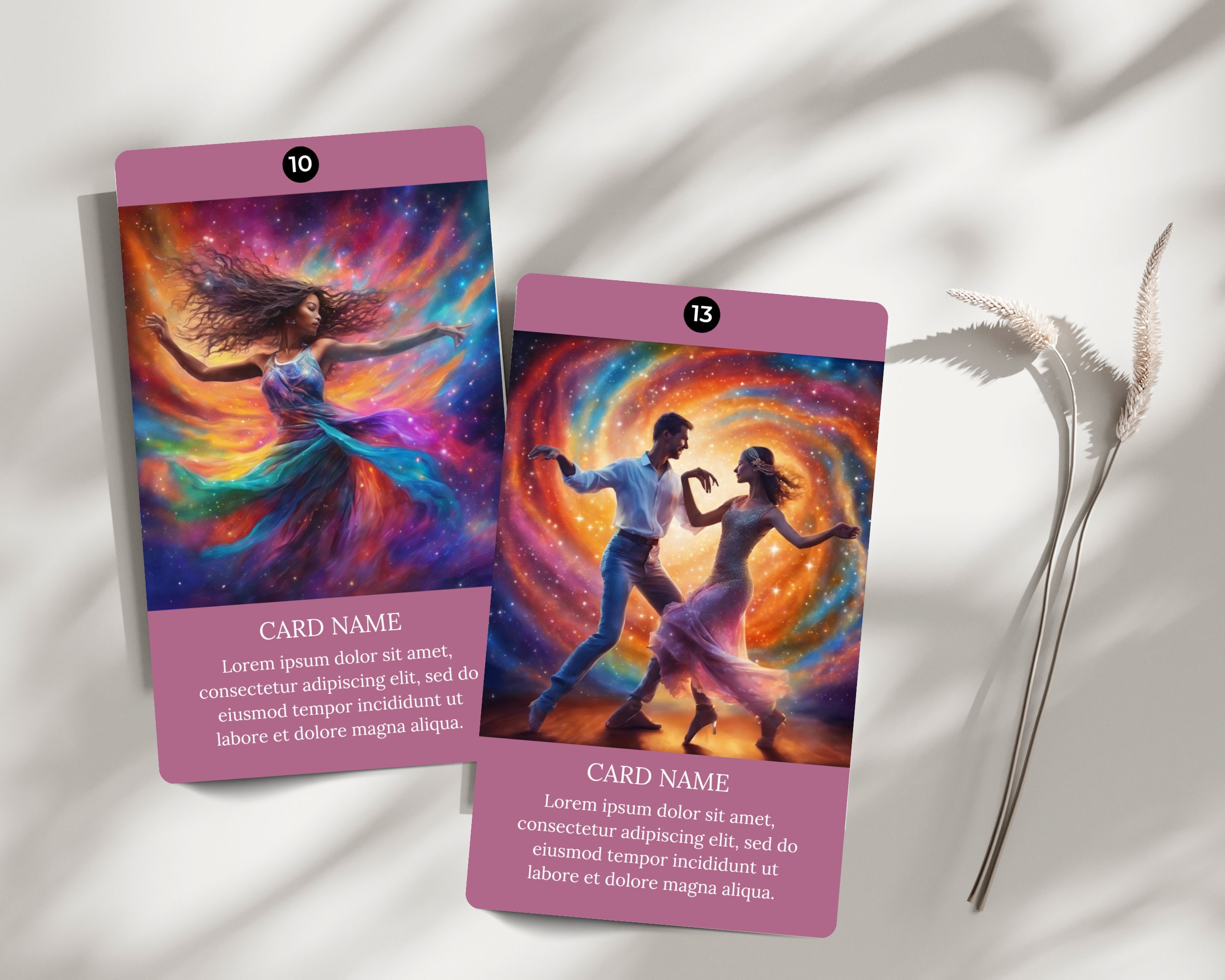 Cosmic Dance Oracle Card Deck, Editable Canva Template, Printable ...