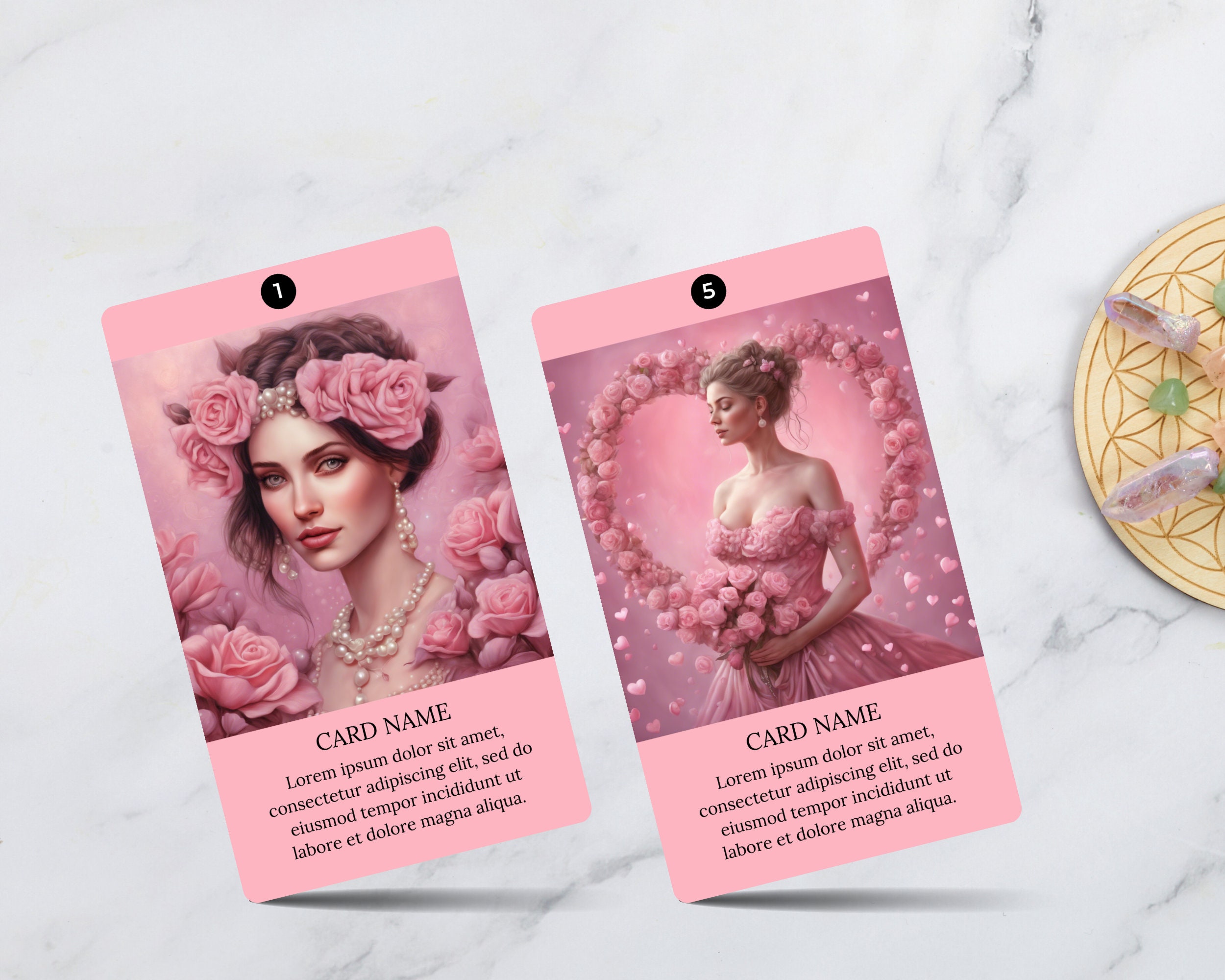 Romantic Princess Oracle Card Deck, Editable Canva Template, Printable ...
