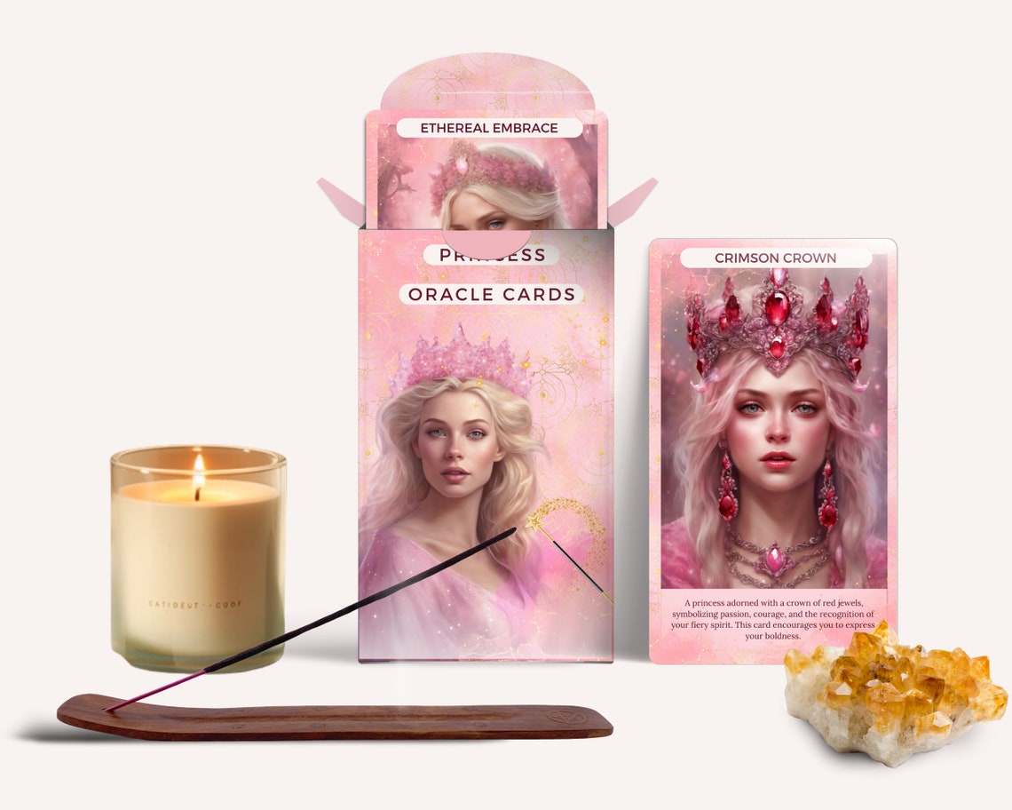 Princess Oracle Card Deck, Editable Canva Template, Printable Template ...