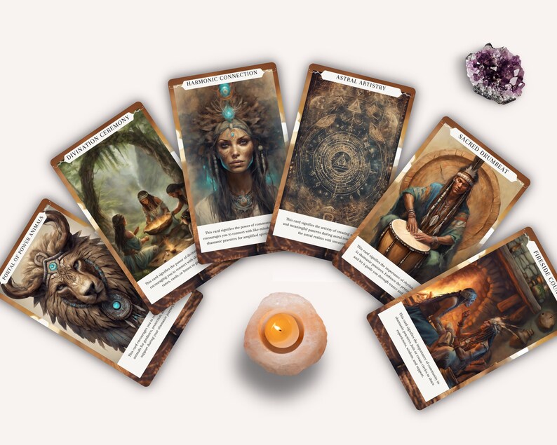 Shamanism Oracle Card Deck, Editable Canva Template, Printable Template ...