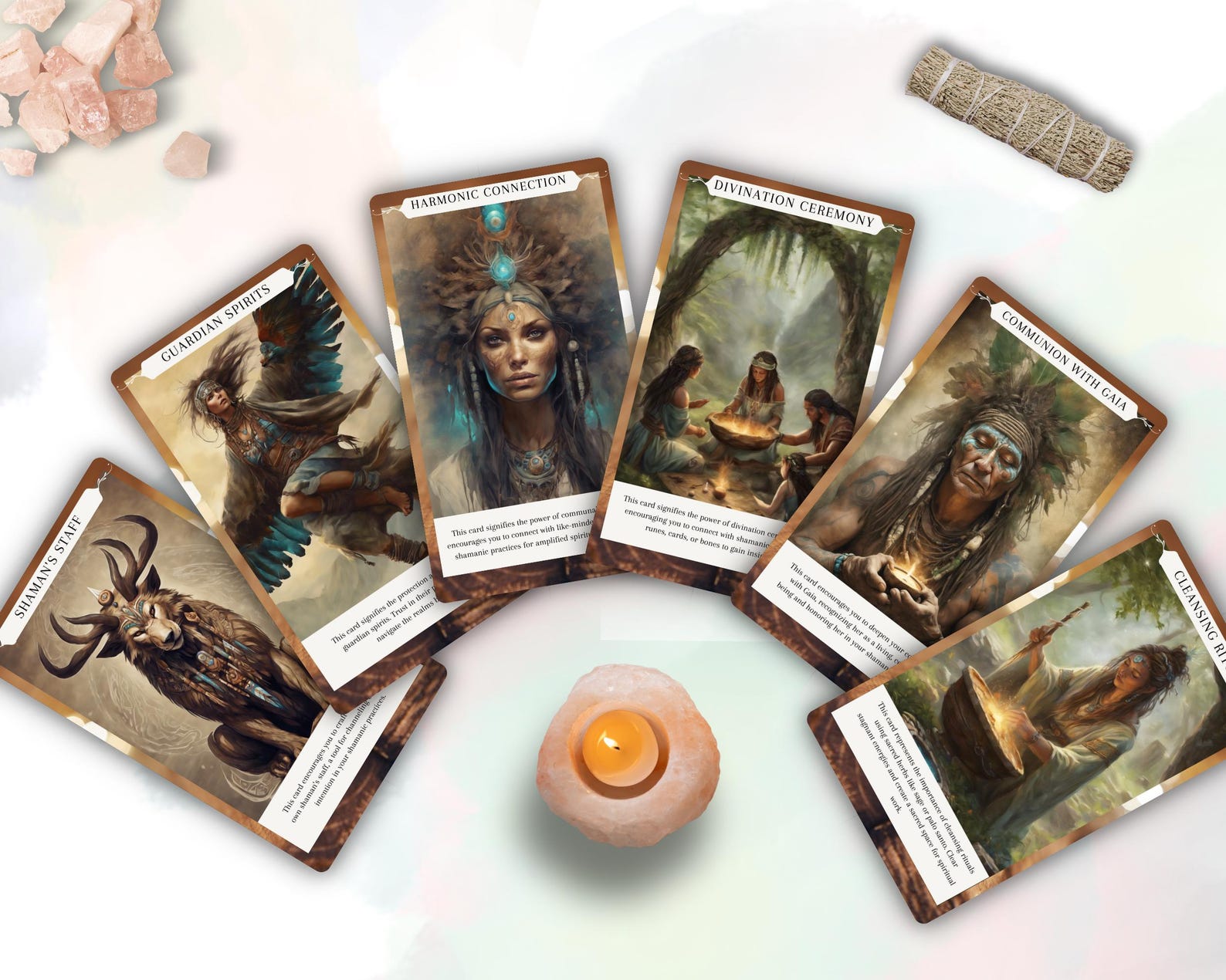 Shamanism Oracle Card Deck, Editable Canva Template, Printable Template ...
