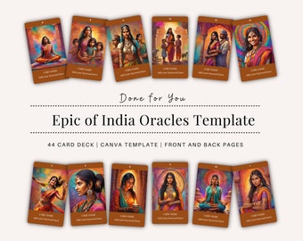 Princess Oracle Card Deck, Editable Canva Template, Printable Template ...