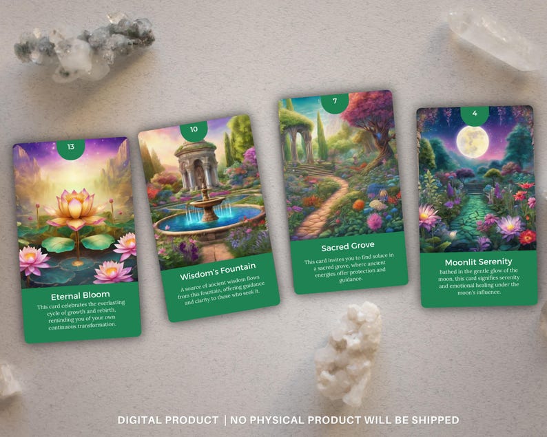 Sacred Garden Oracle Card Deck, Editable Canva Template, Printable ...