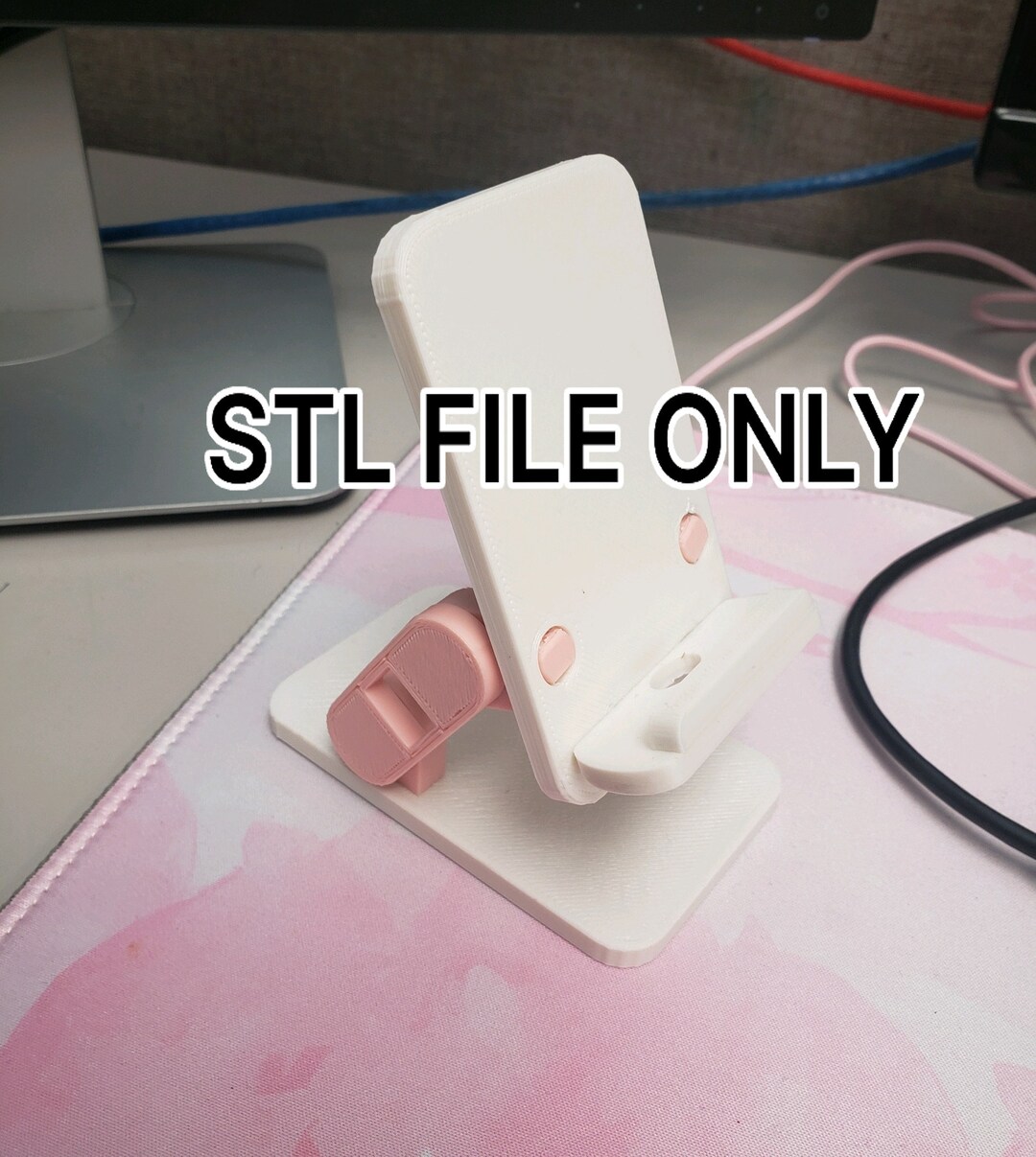 3D Print Phone Stand STL, Customizable Desktop Mobile Stand, File Only ...