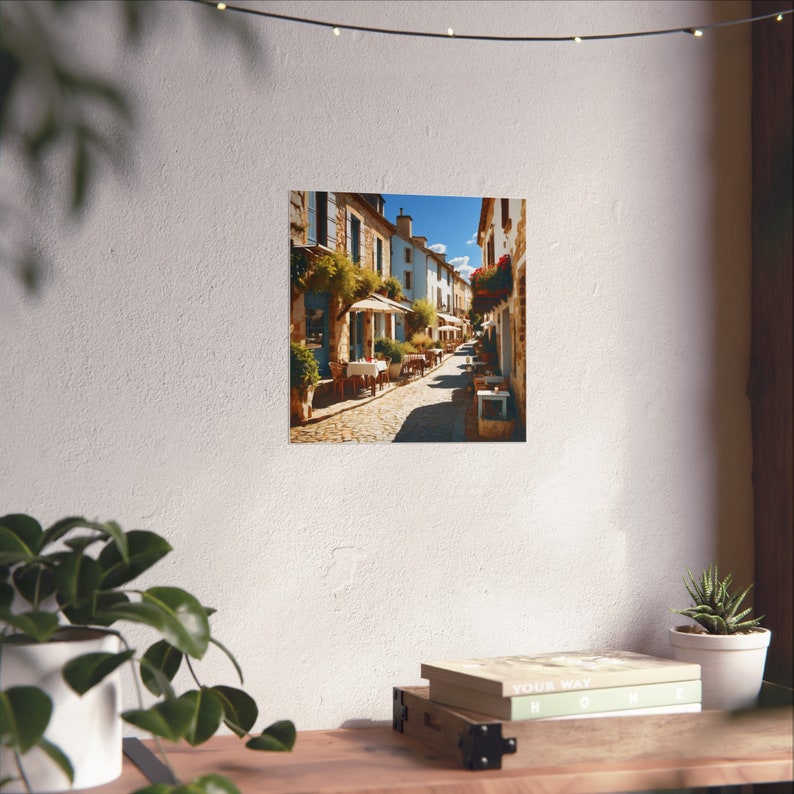 French Village Poster Matte Rustic Countryside Wall Art Charming ...