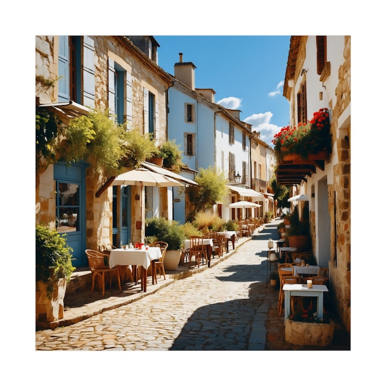French Village Poster Matte Rustic Countryside Wall Art Charming ...