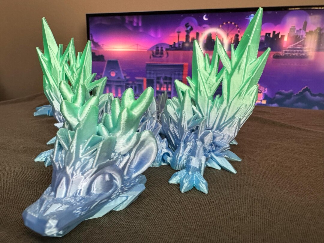 3D Printed Cinderwing Baby Winter Winged Dragon Fantasy Collectible ...