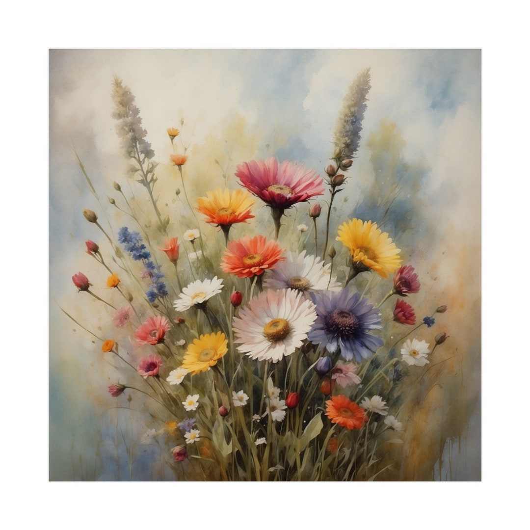 Flower Art Poster Matte Stunning Floral Wall Decor, Botanical Print ...