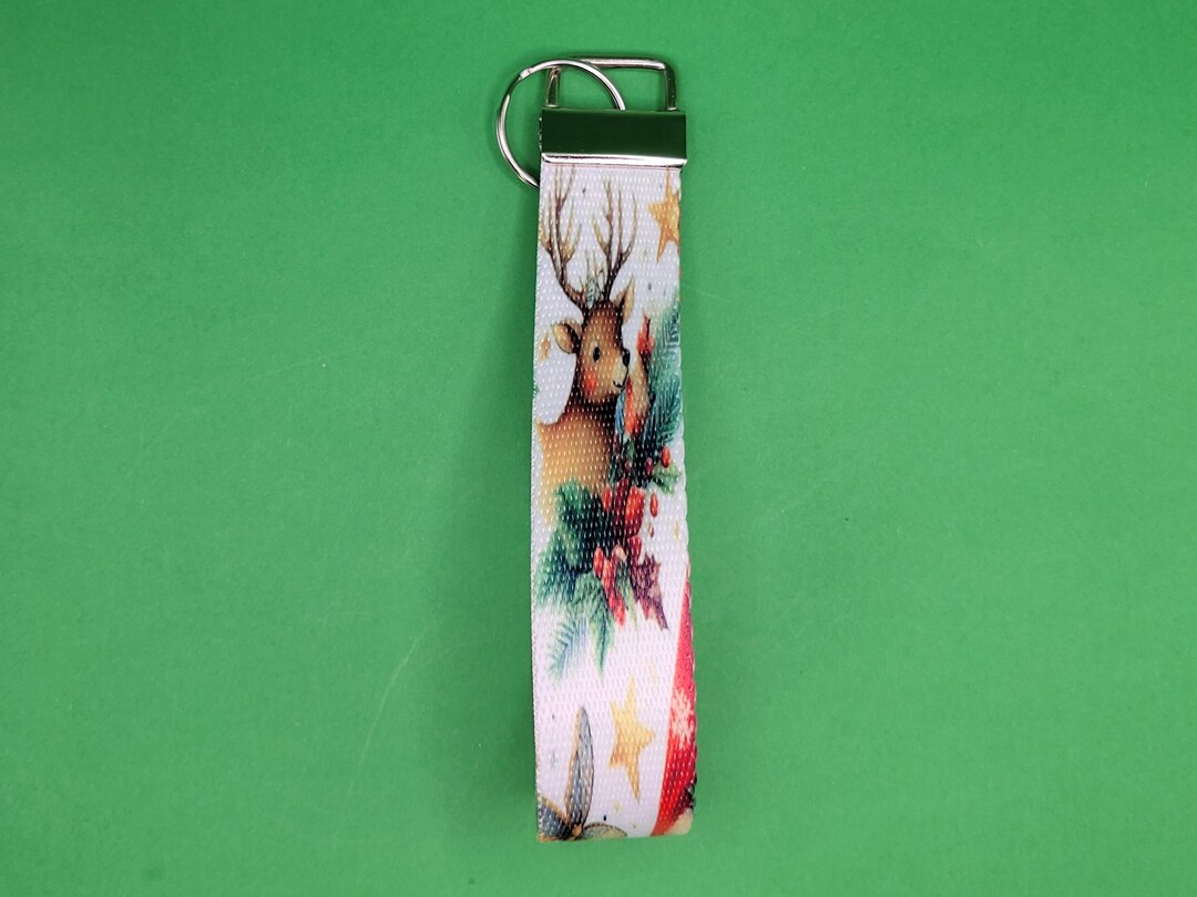 Key FOB WRISTLET CHRISTMAS Design 6 1/2" X 1" (appr) Sublimated ...