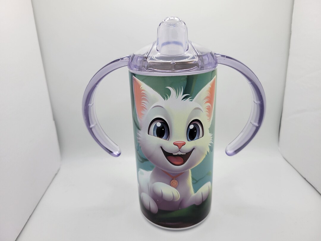 CUTE CAT 12oz Insulated Sippy Cup, Screw-on Plastic Bpa Free Nipple Lid ...