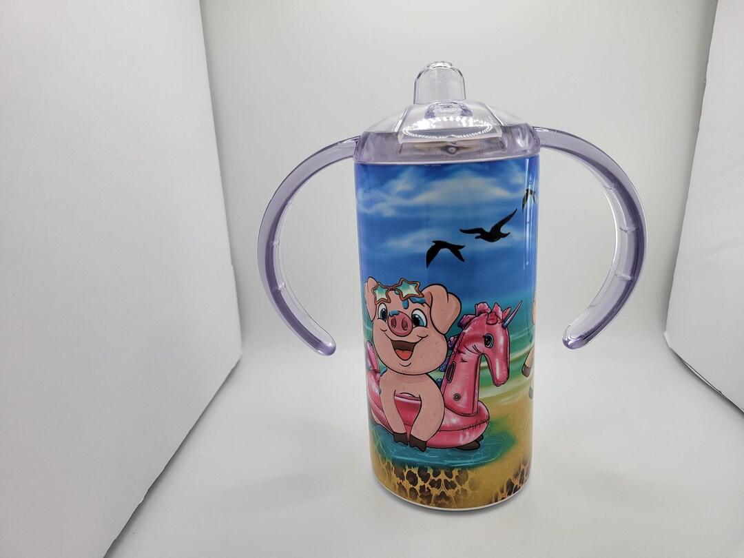 COW PIG UNICORN 12oz Insulated Sippy Cup, Screw-on Plastic Bpa Free ...