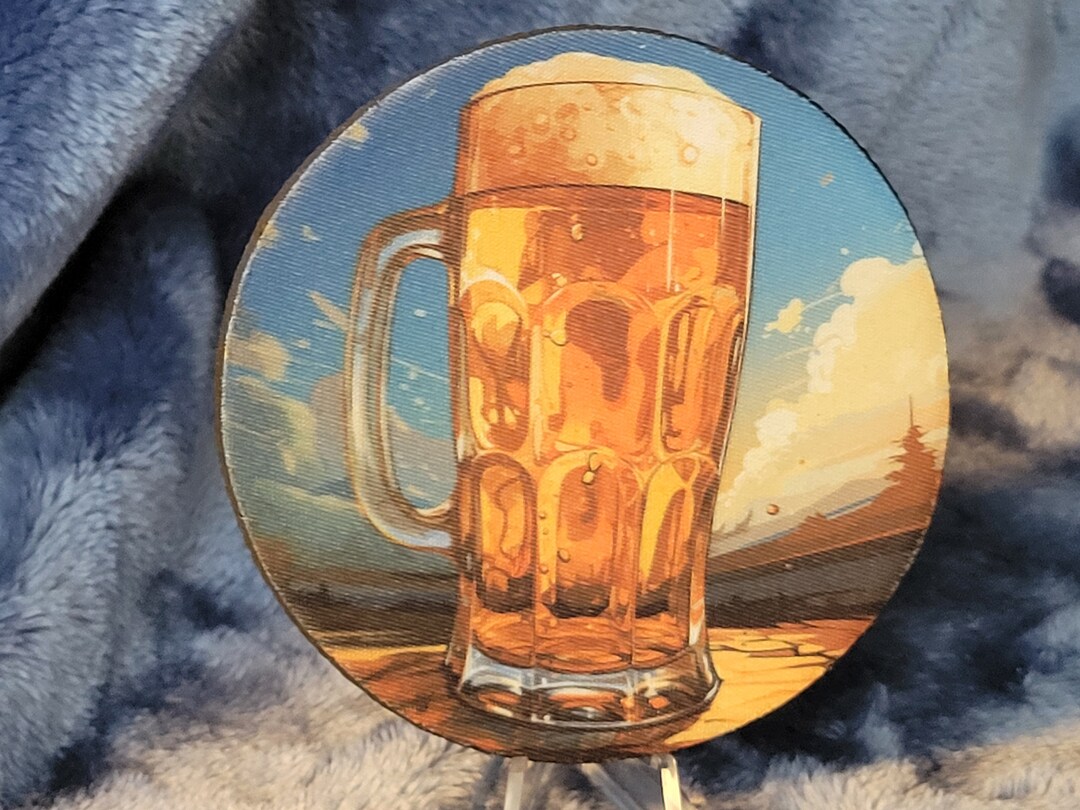 LARGE ROUND COASTER 4 Diameter Circle Neoprene Hot Cold Beverages Non ...