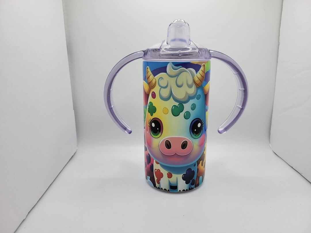 5 COWS 12oz Insulated Sippy Cup, Screw-on Plastic Bpa-free Nipple With ...