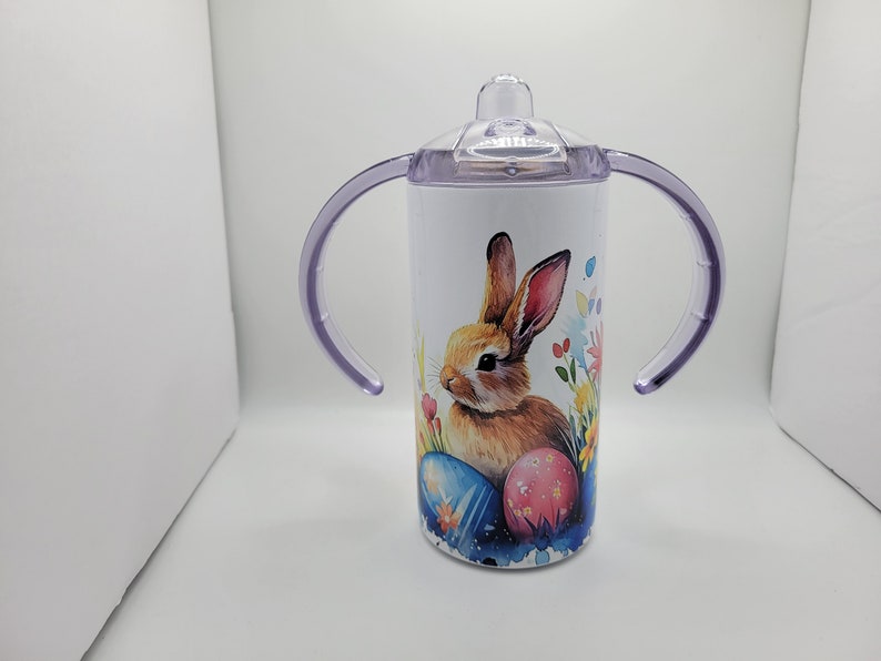 EASTER RABBIT 12oz Insulated Sippy Cup, Screw-on Plastic Bpa Free ...