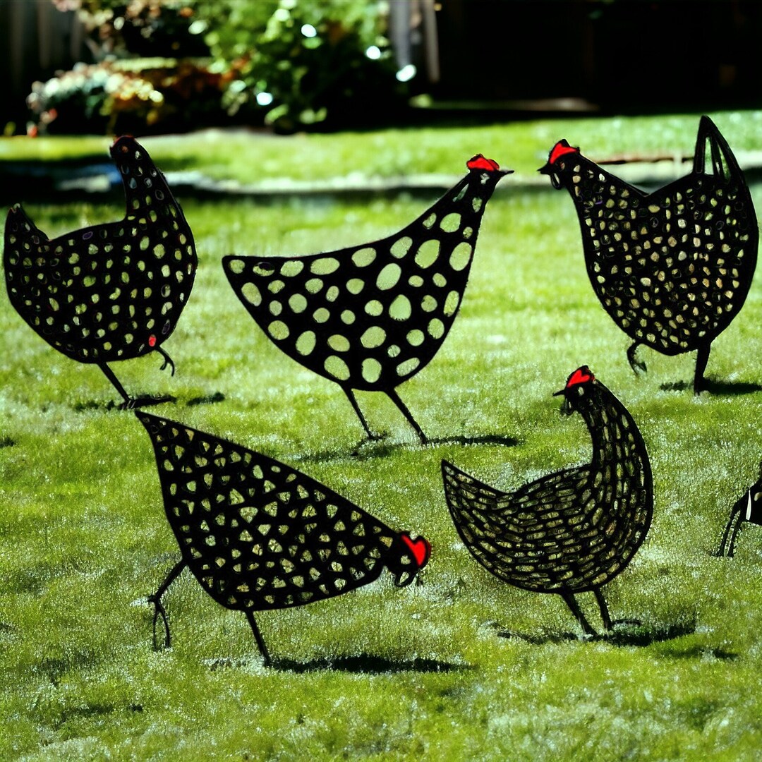 Chicken Garden Art Garden Hens Decoration Garden Feature Iron Hen Metal ...