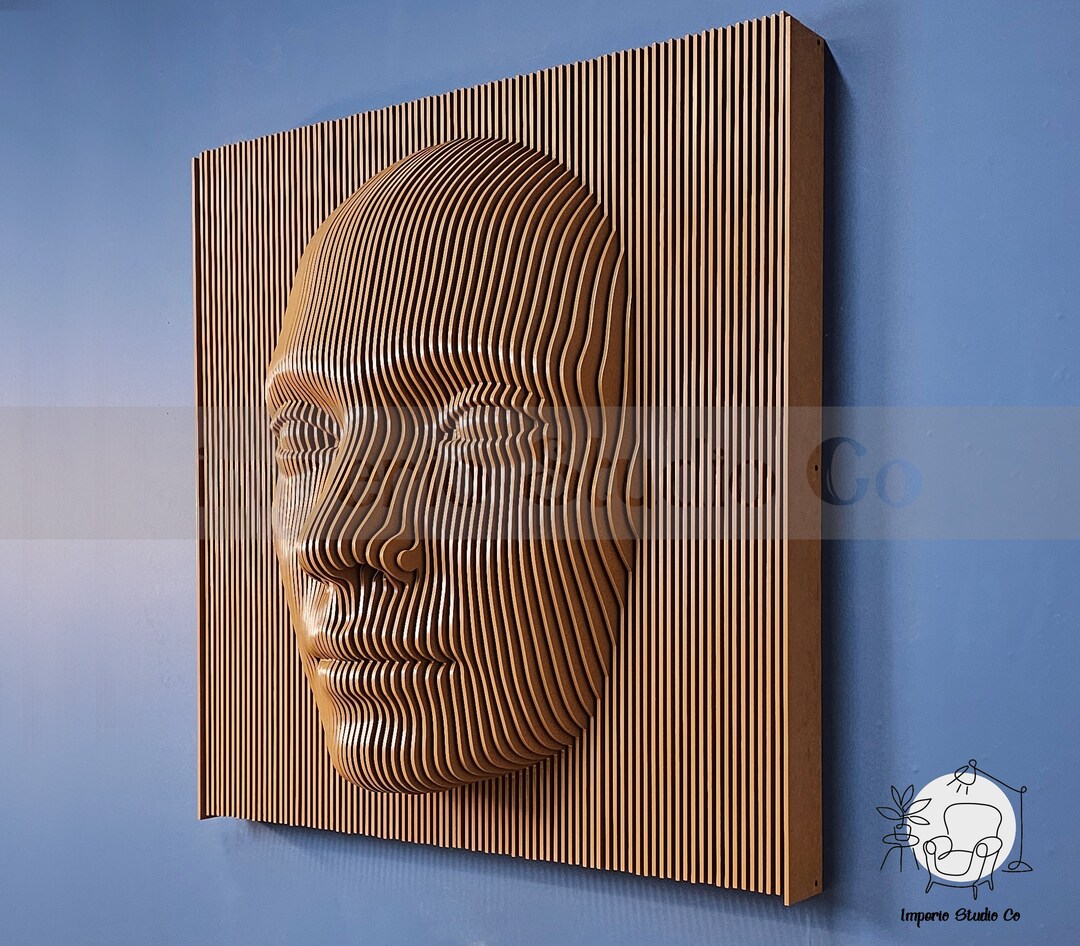 Parametric Face, 3D Wood Wall Decor Art, Large Human Face - Etsy