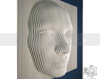Parametric Face, White Human Face, New Design, 3D Wood Wall Decor Art ...