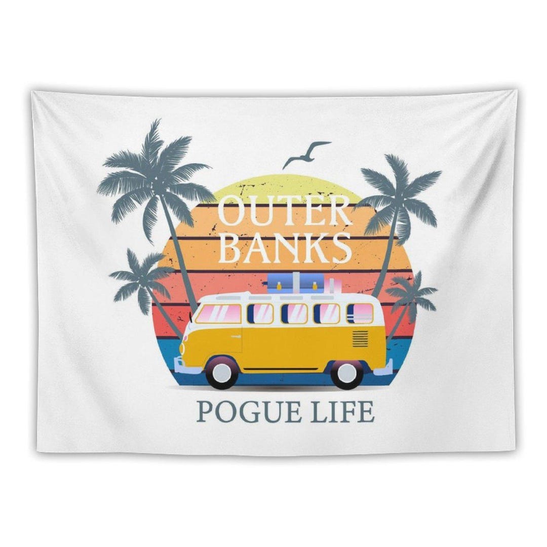 Pogue Life, Outer Banks North Carolina Retro Tapestry for Bedroom ...