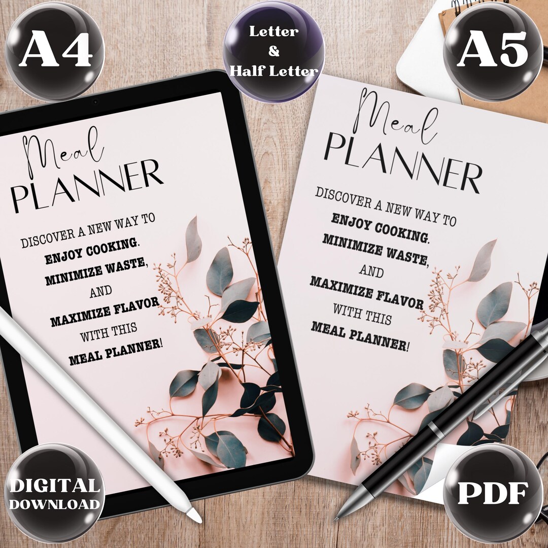 Digital Weekly Meal Planner, Printable Grocery List Template, Weekly ...