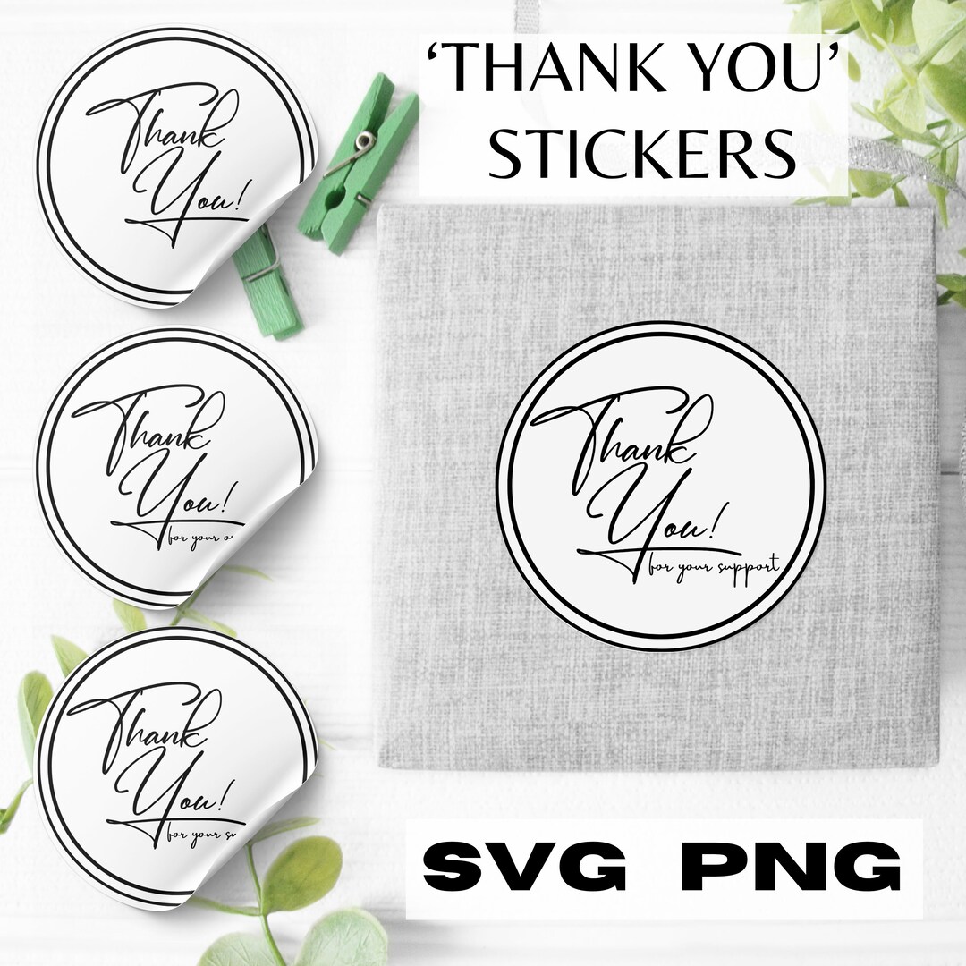 Round Thank You Sticker | Printable Small Business Label | Appreciation ...