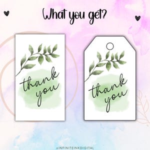 Thank You Tag, Digital Thank You Tag, Printable Birthday Gift Tag ...