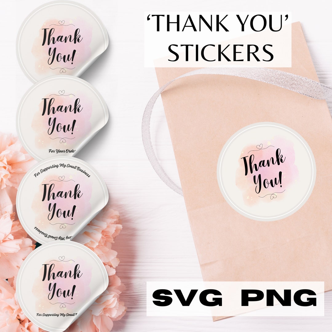 Round Thank You Sticker | Printable Small Business Label | Appreciation ...
