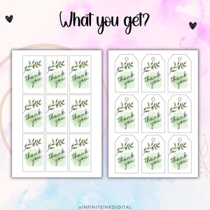 Thank You Tag, Digital Thank You Tag, Printable Birthday Gift Tag ...