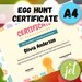 Editable Easter Egg Hunt Award Certificate, Personalized Spring Egg ...