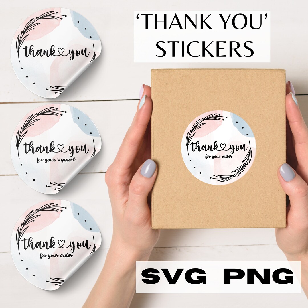 Round Thank You Sticker | Printable Small Business Label | Appreciation ...