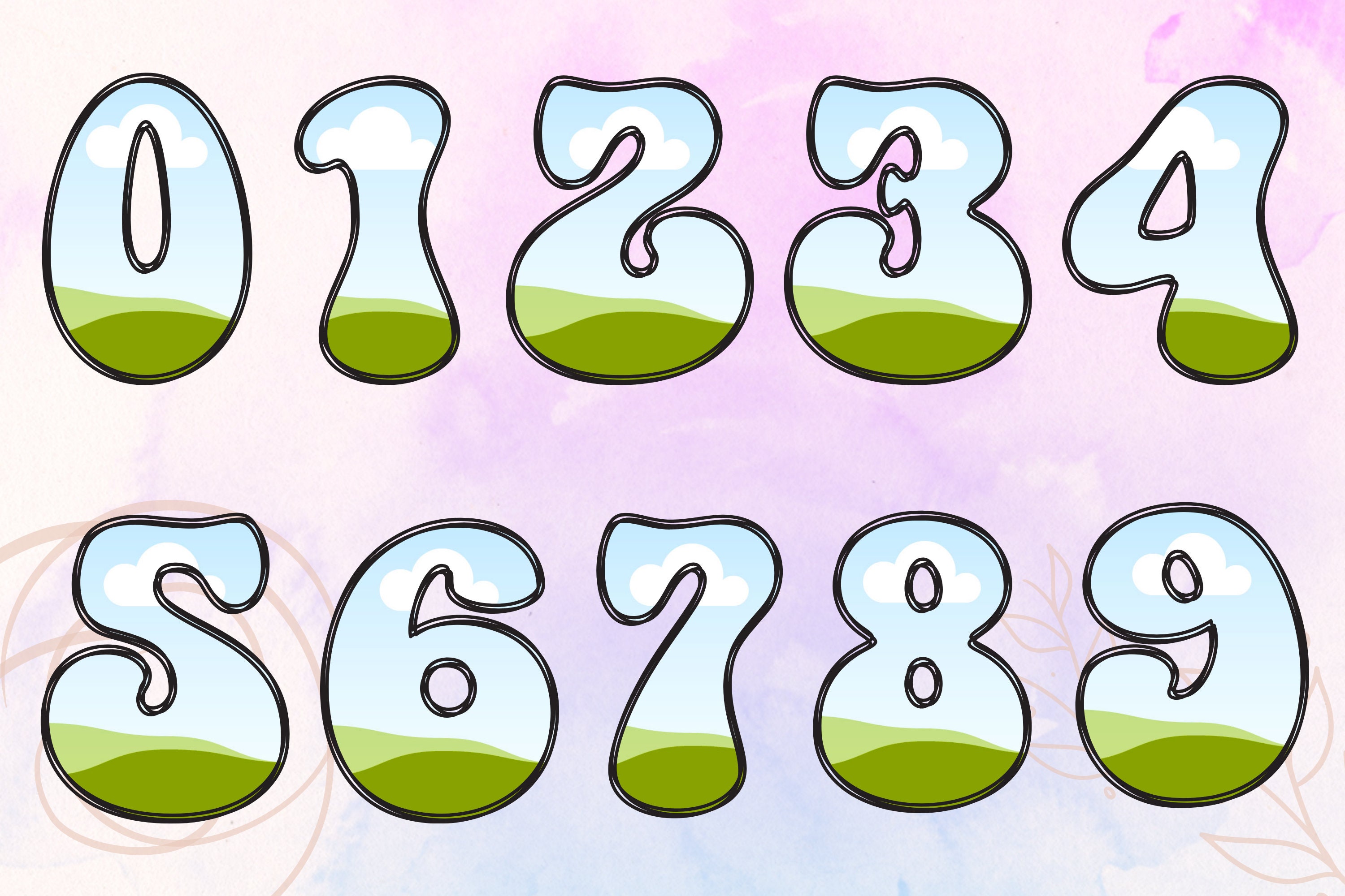 Canva Frame Numbers Doodle Templates, Drag & Drop Sublimation Design ...