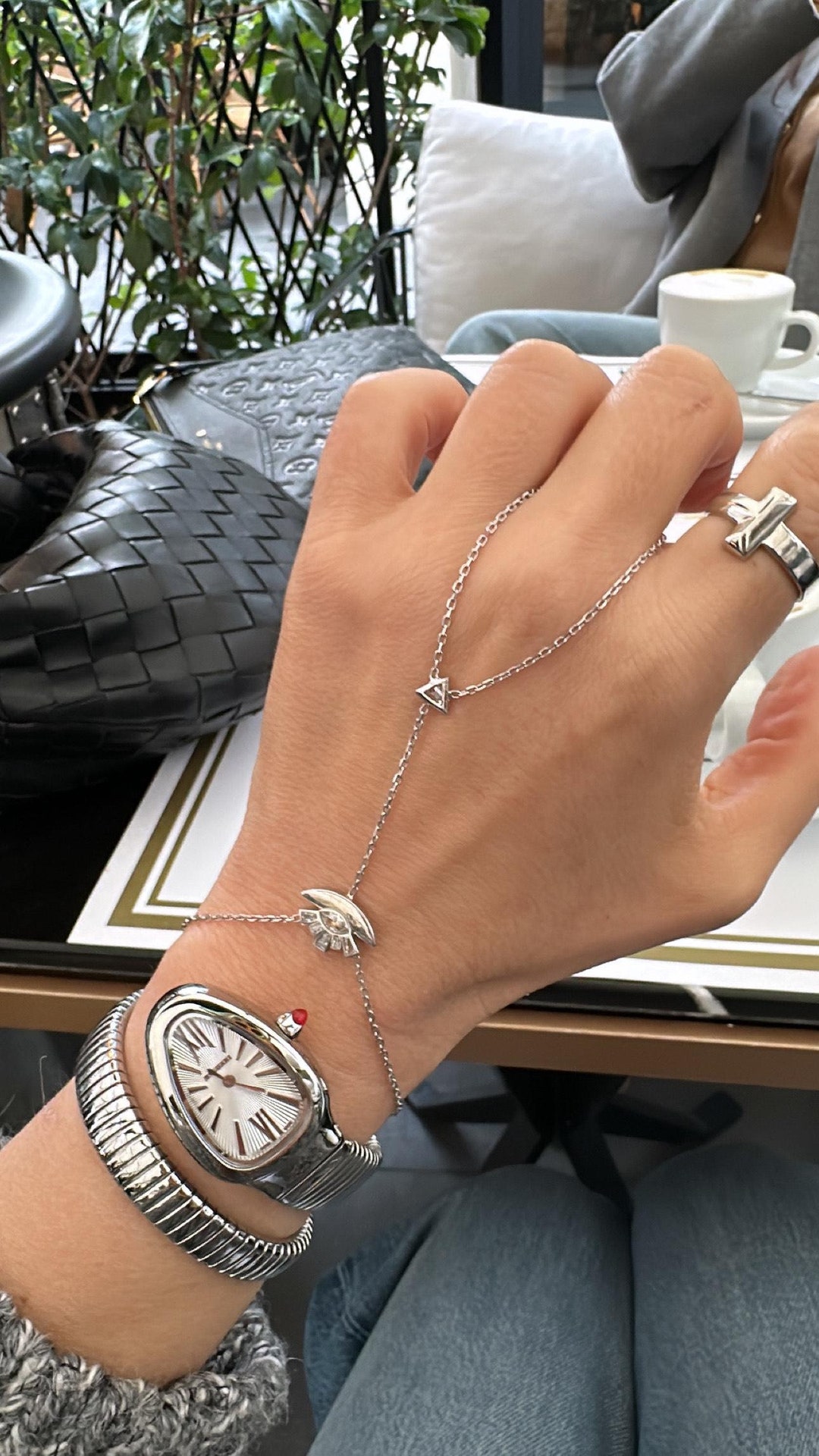 Evil Eye Hand Chain Bracelet, Evil Eye Slave Chain Bracelet, 925 Solid ...