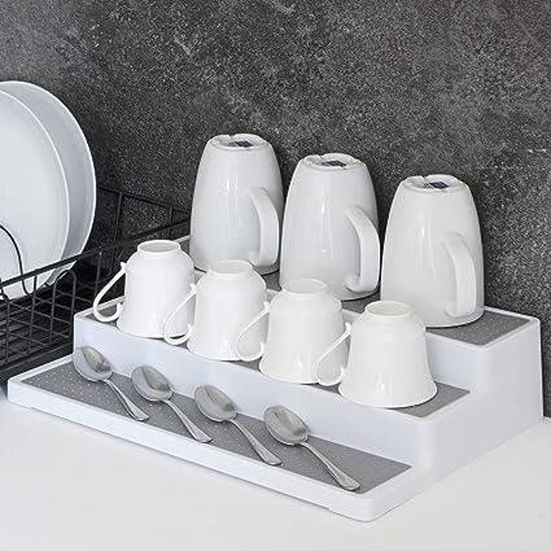 3 Tier Storage Rack for Inside Cupboard, Non-slip Kitchen Shelf ...