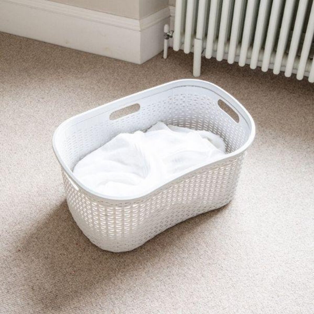40L Rattan Effect Hipster Laundry Basket Light Grey - Etsy