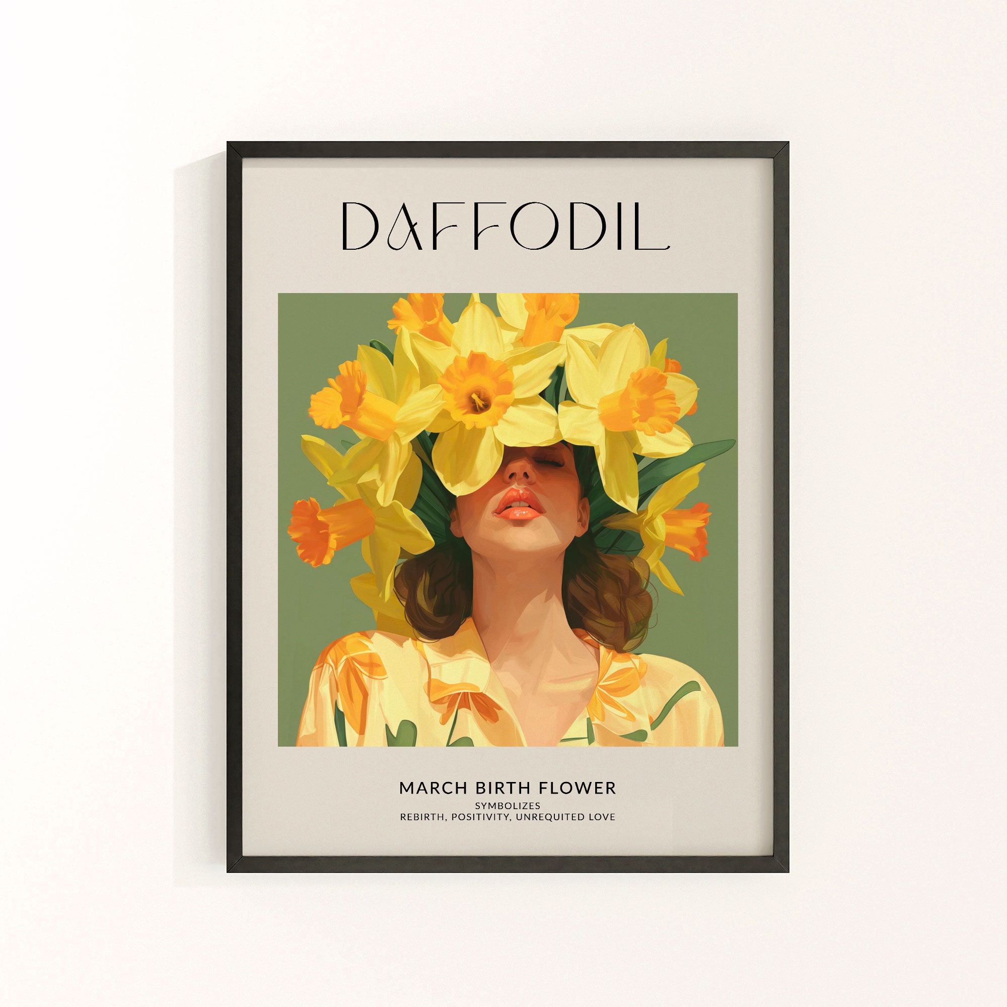 March Birth Flower Wall Art Printable for Home Decor for Bold Nursery ...