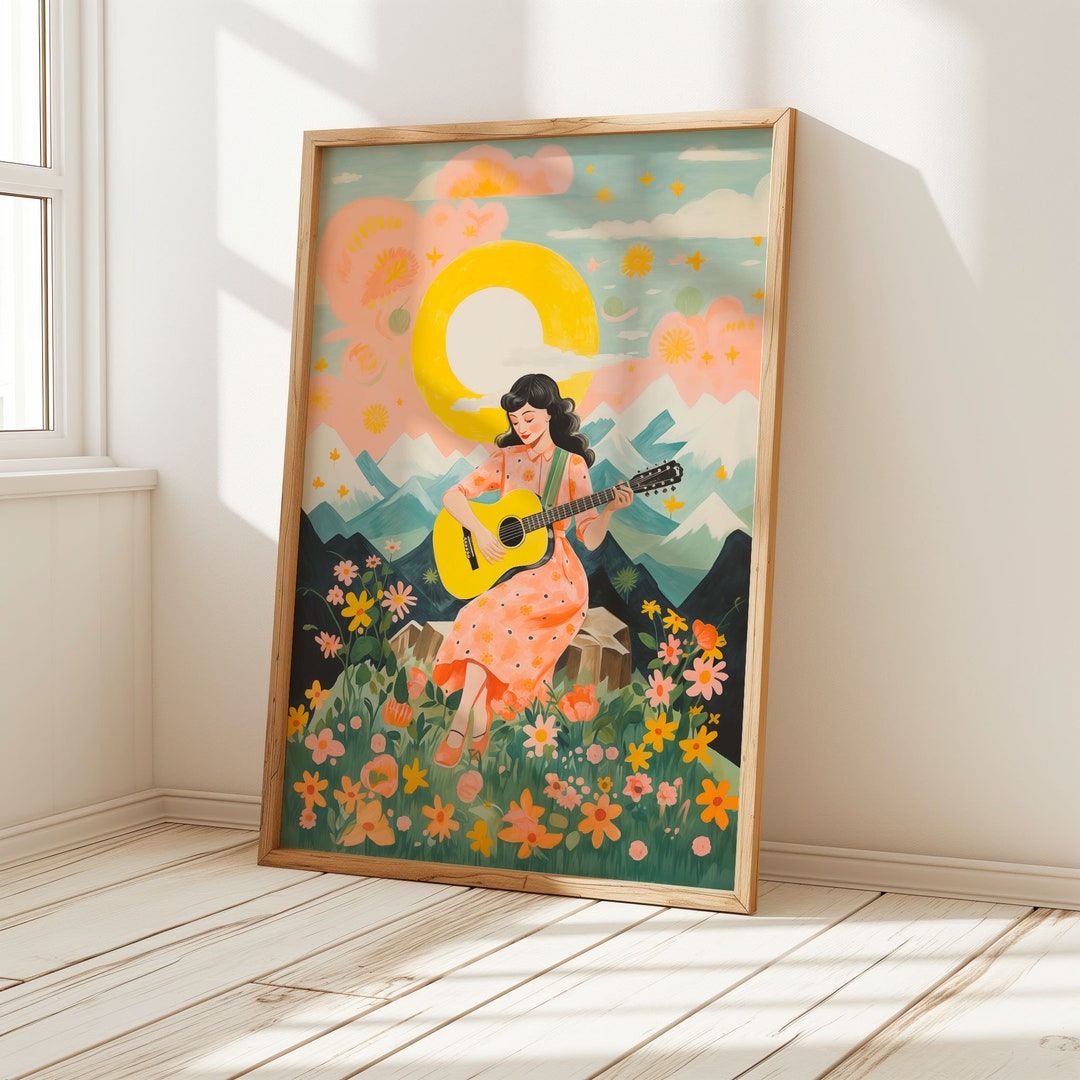 Pastel Music Festival Poster Retro Wall Art for Music Lover Gift for ...