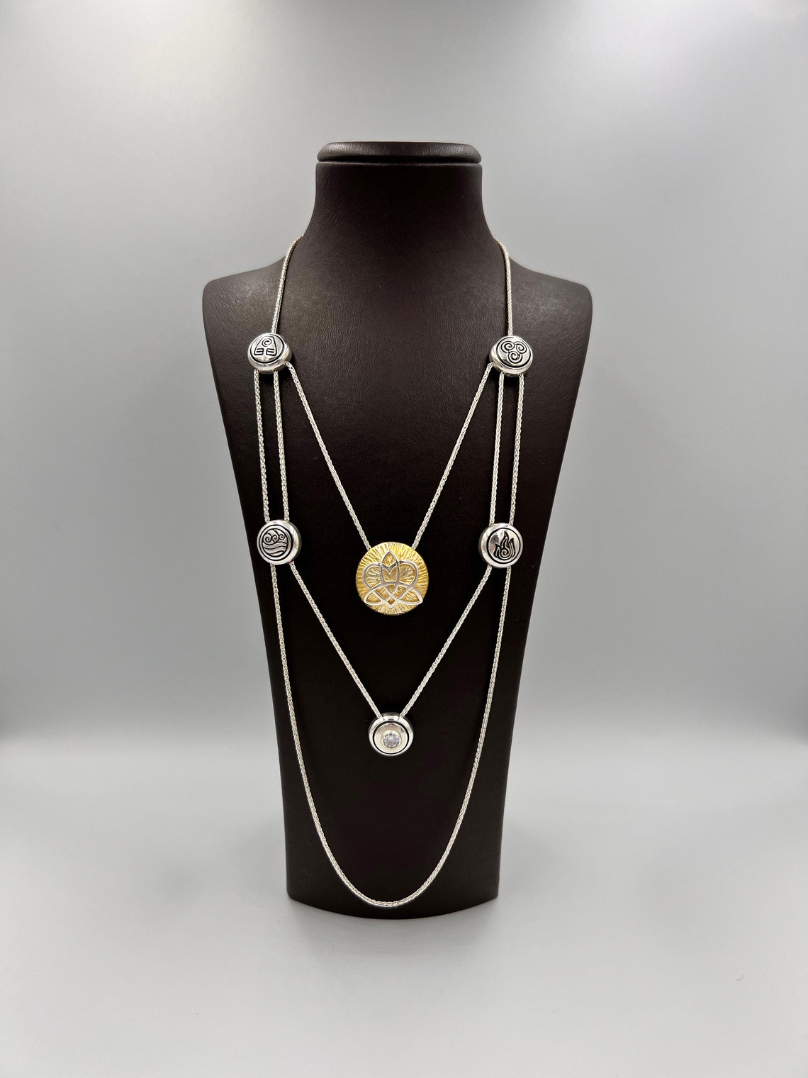 BRISINGAMEN Solid Gold and Silver Necklace Goddess of Love Freya,four ...
