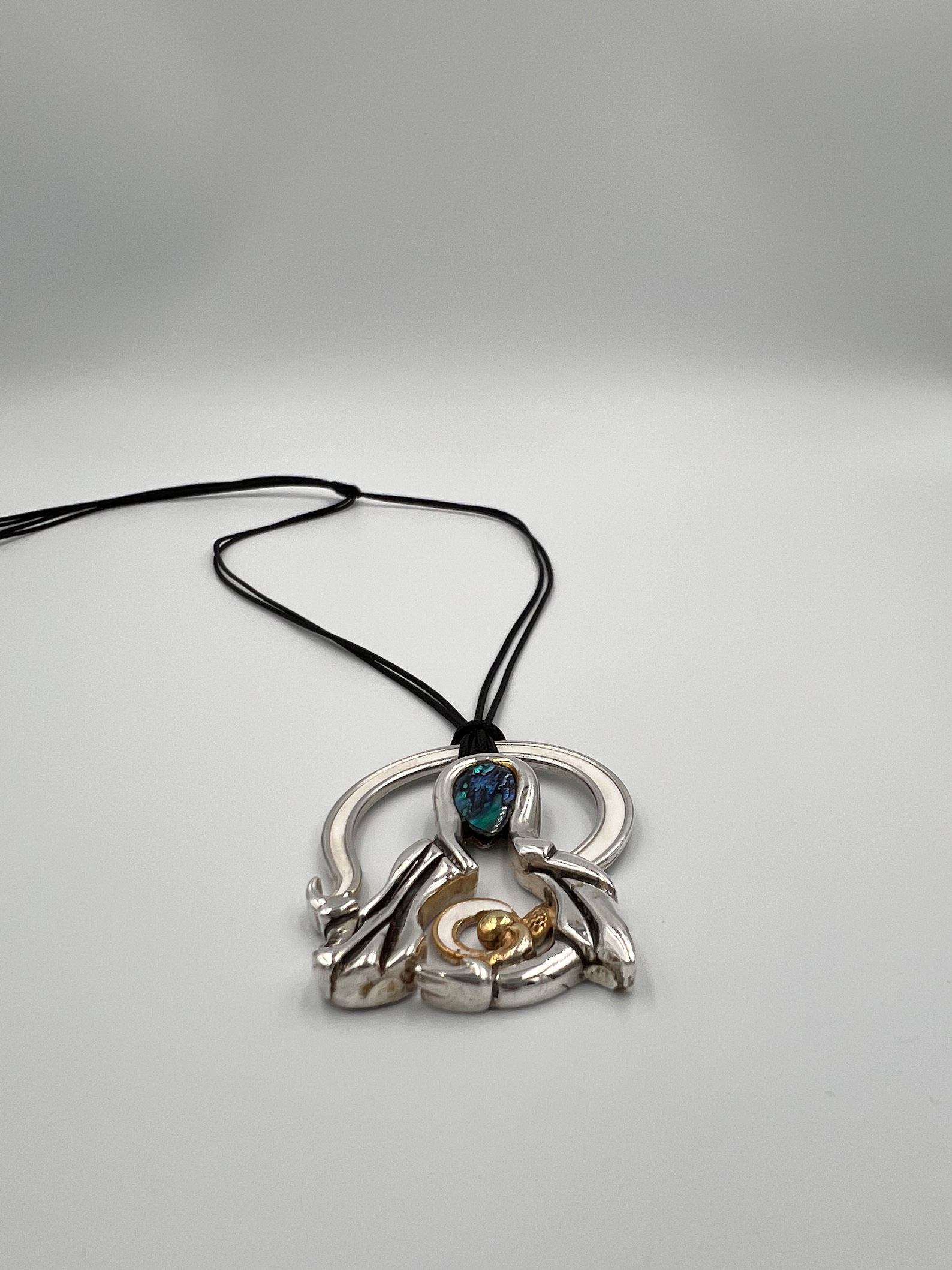 Virgin Mary and Baby Jesus Solid Gold and Sterling Silver Pendant ...