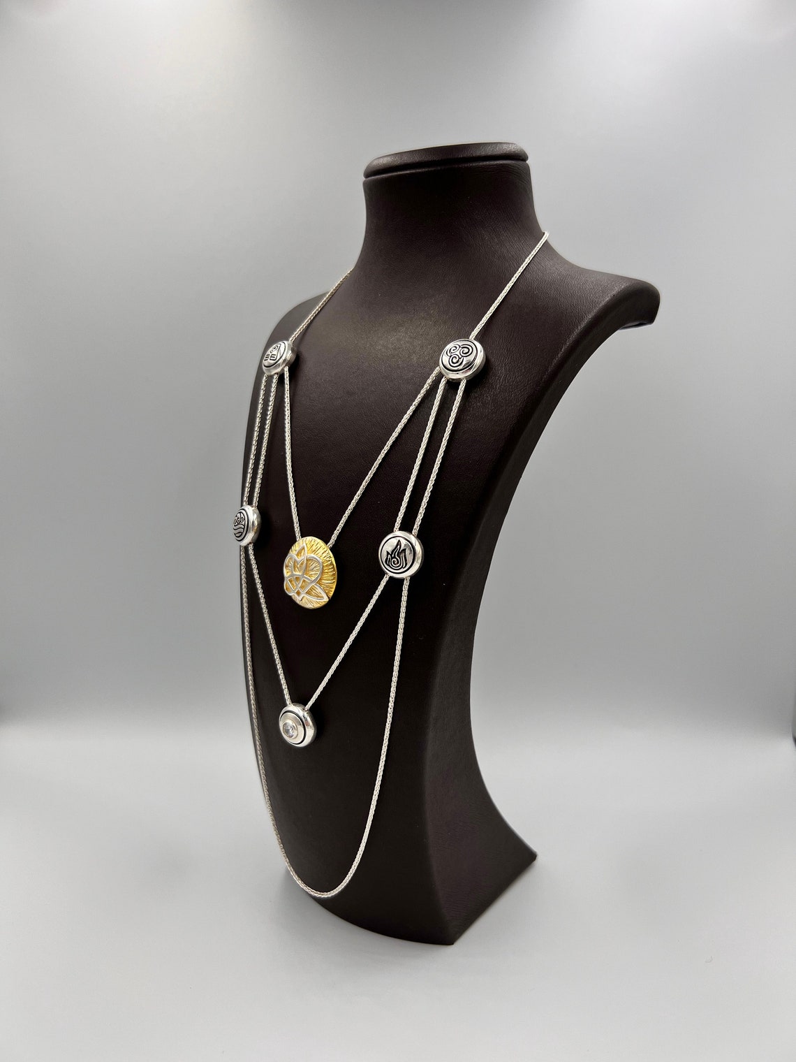 BRISINGAMEN Solid Gold and Silver Necklace Goddess of Love Freya,four ...