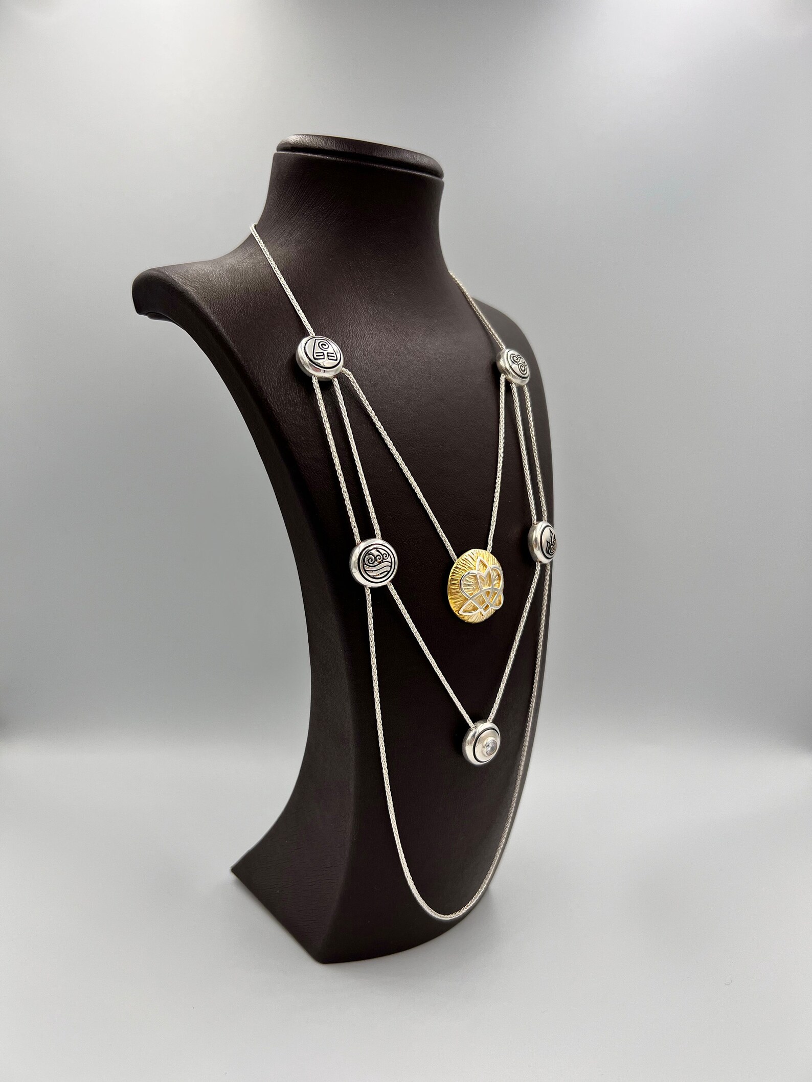 BRISINGAMEN Solid Gold and Silver Necklace Goddess of Love Freya,four ...
